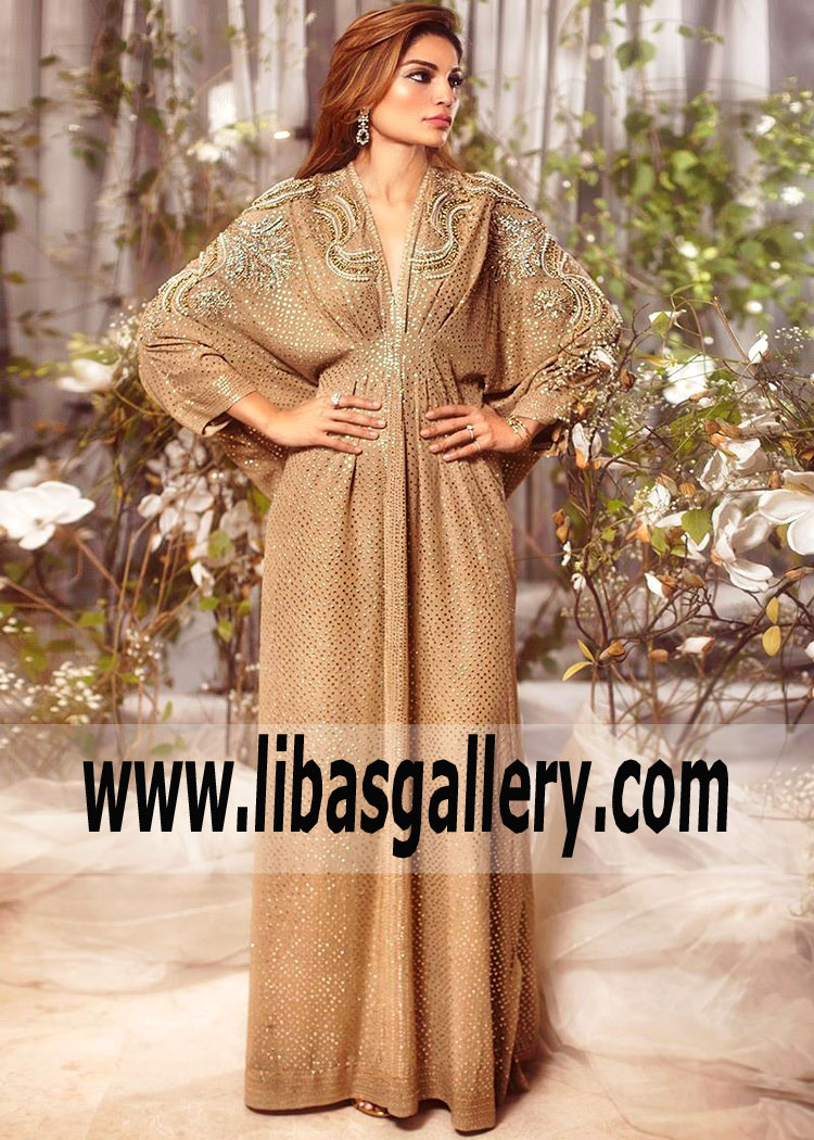Farida Hasan - Shop for Designer Floor Length Arabic Bridal Wear Saihat ...