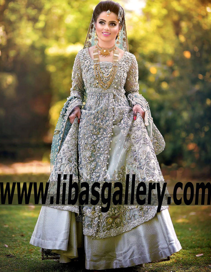 Elan Designer Bridal Lehenga in Eggshell Color Designer Bridal Lehenga ...